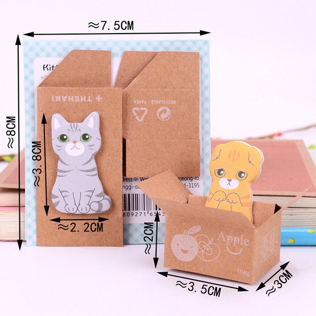 Cat Sticky Notes Kitty Page Marker Cat Memo Pad Cute Cats | Etsy