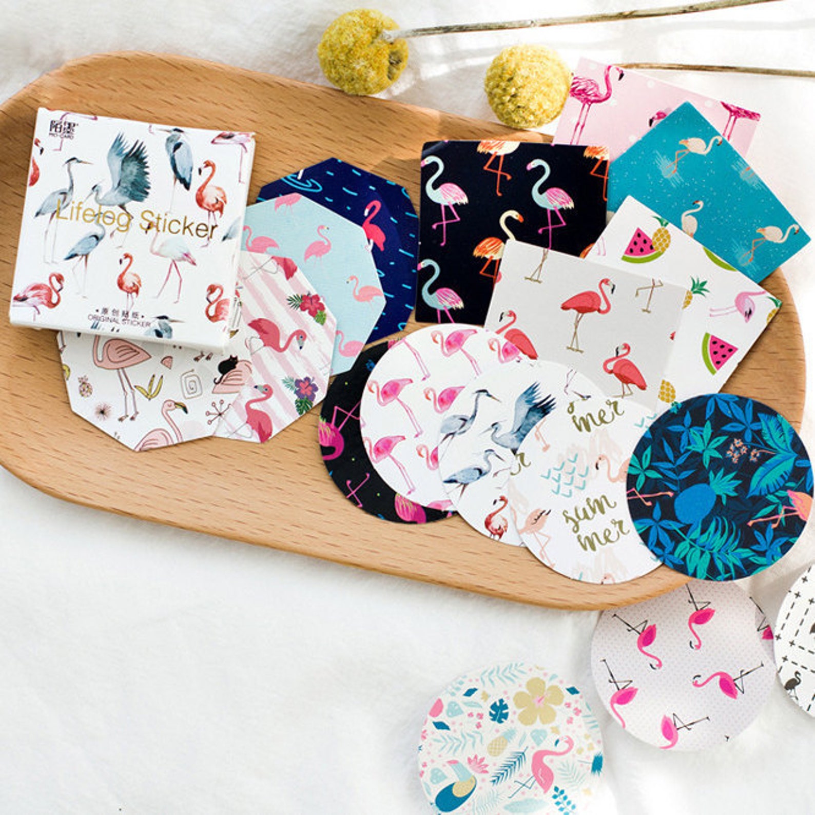 Flamingo Stickers 45 Pcs Tropical Stationery Flamingo - Etsy