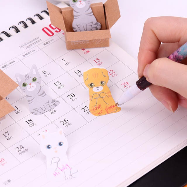 Cat Sticky Notes Kitty Page Marker Cat Memo Pad Cute Cats - Etsy UK