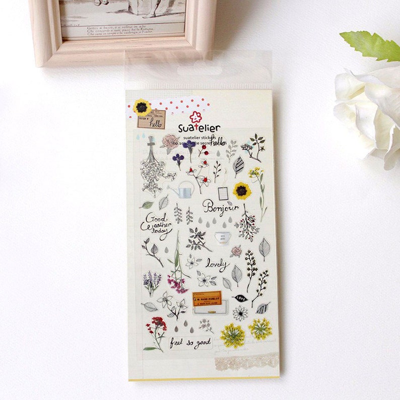 secret-garden-sticker-set-translucent-stickers-scrapbook-etsy