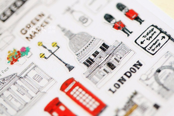 London Sticker Set Translucent Stickers Scrapbook Deco - Etsy