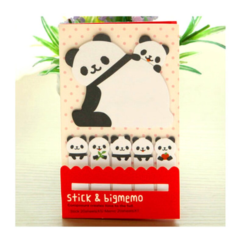 Panda Sticky Notes Kawaii Stationery Panda Memo Pad Cute - Etsy