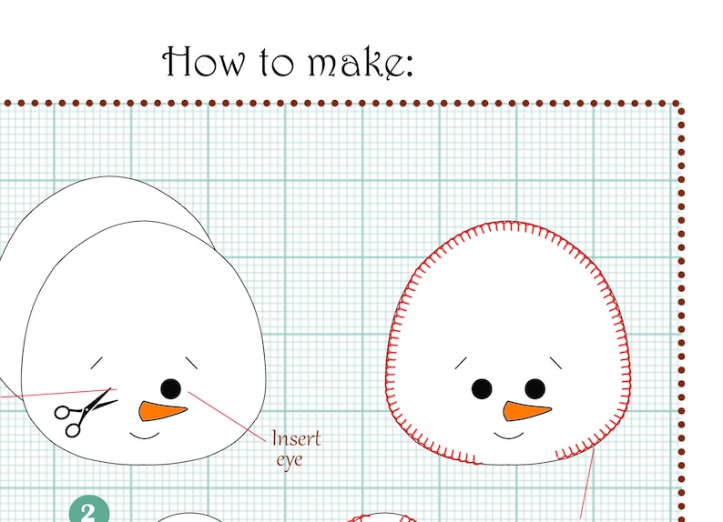 Felt Snowman PDF pattern Christmas ornaments Sewing PDF | Etsy