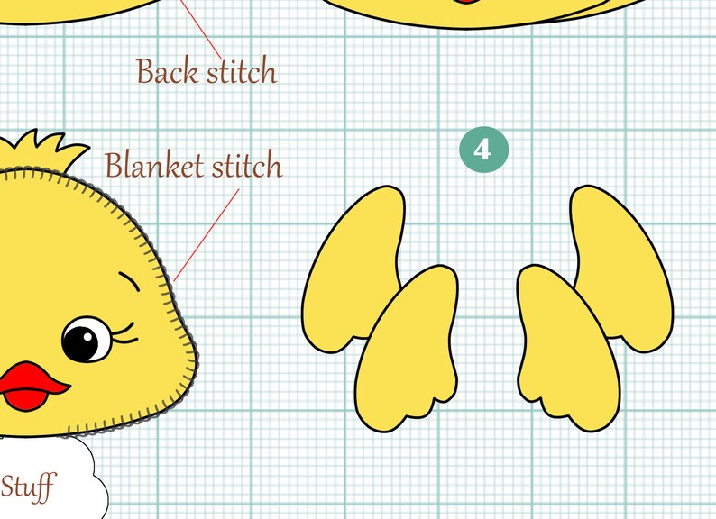 Felt Duck pattern PDF felt Duckling PDF easy pattern | Etsy