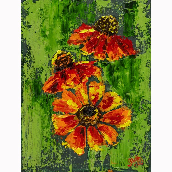 Zinnia Painting - Etsy