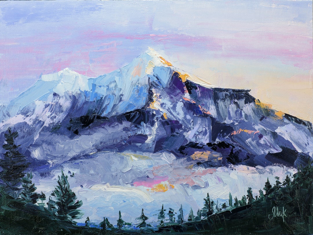 Mount Shasta Original Painting on Canvas California Landscape Wall Art ...