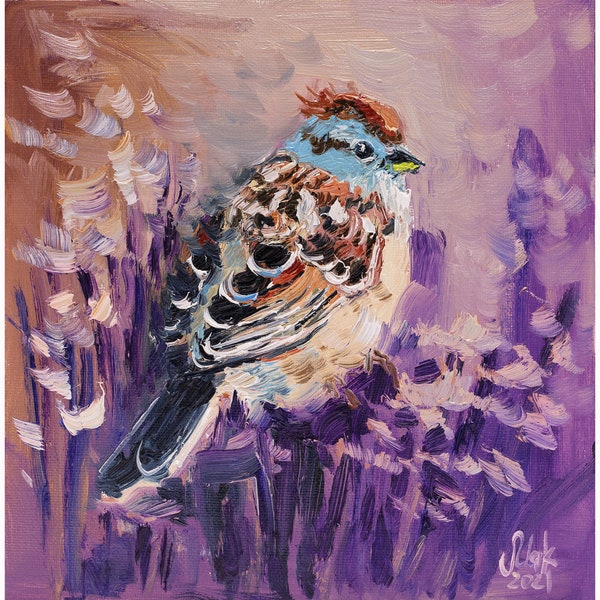 Sparrow Painting - Etsy