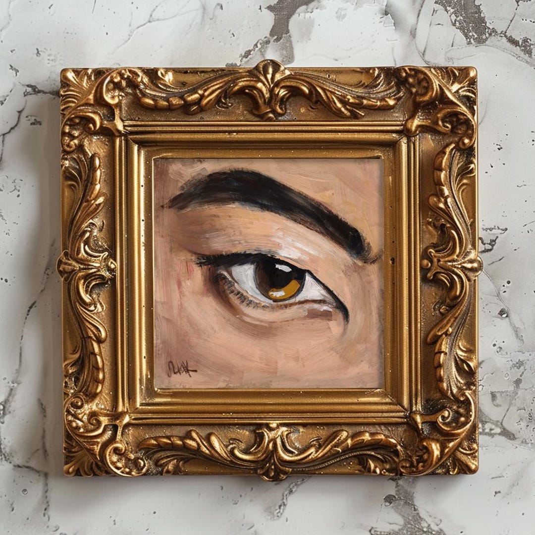Eye Oil Painting Asian Portrait Original Wall Art Woman Eye Home Decor ...