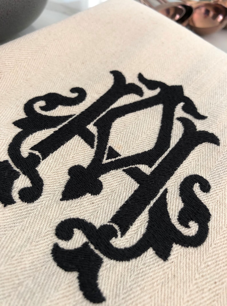 Double Vintage Interlocking Monogram Vintage Black Striped Towel ...