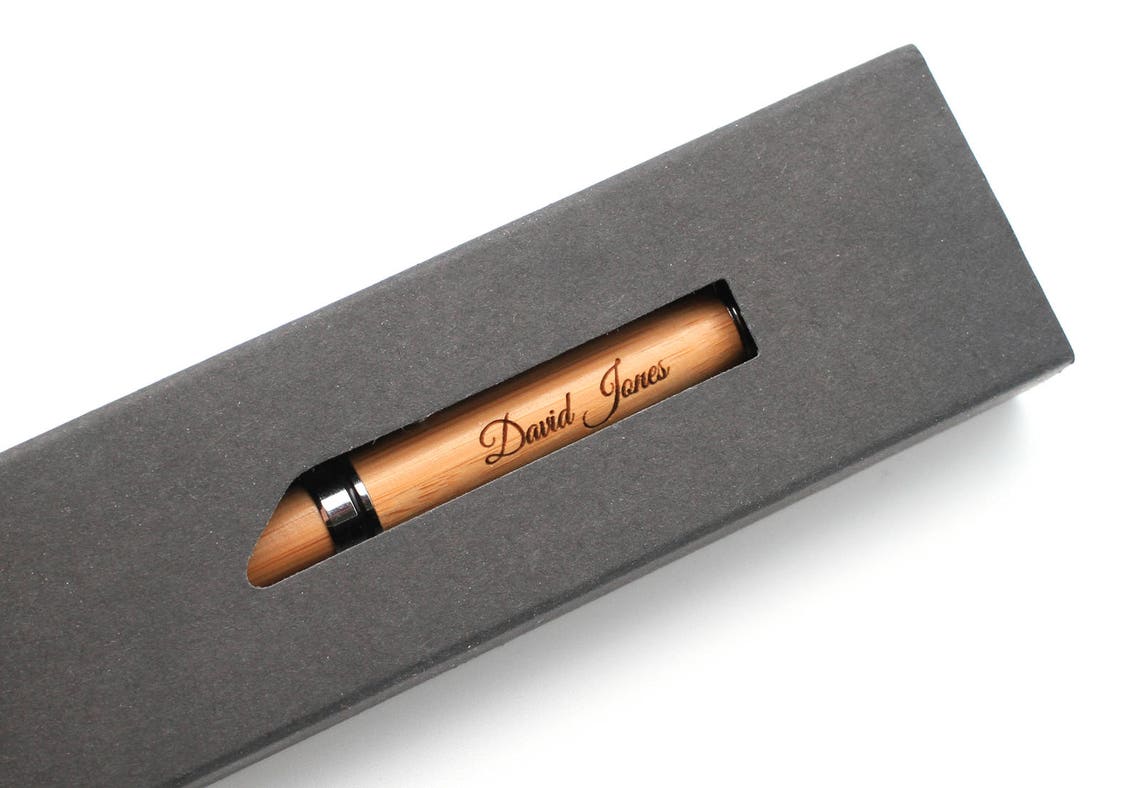 Personalised Custom Bamboo Eco Pen Gift Box Design A Truly - Etsy UK