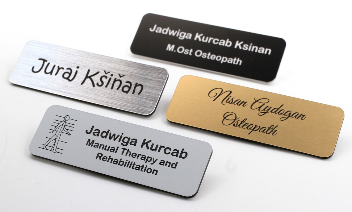 Personalised Premium Name Badge Staff ID Tag With Pin Design - Etsy UK