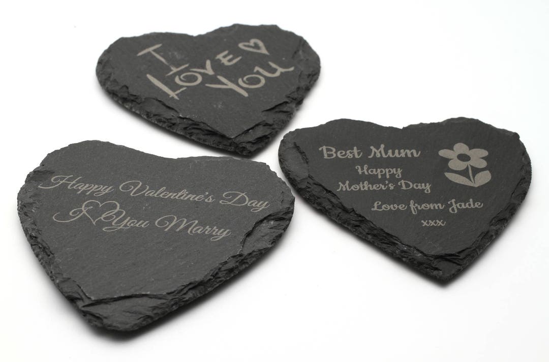 Personalised Custom Slate Heart Coaster | Design A Truly Unique Gift ...