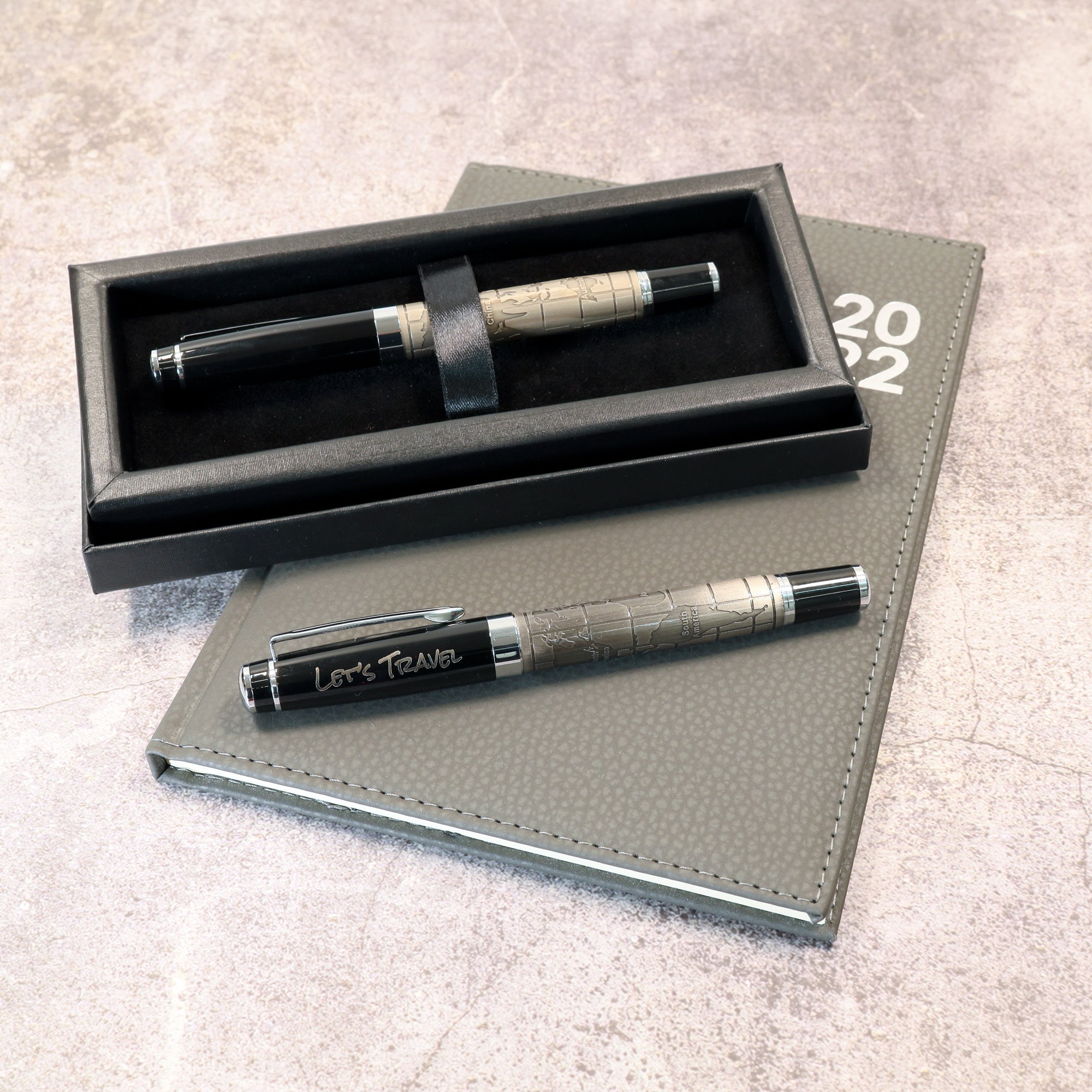 Personalised Custom Premium World Map Design Metal Pen Gift | Etsy