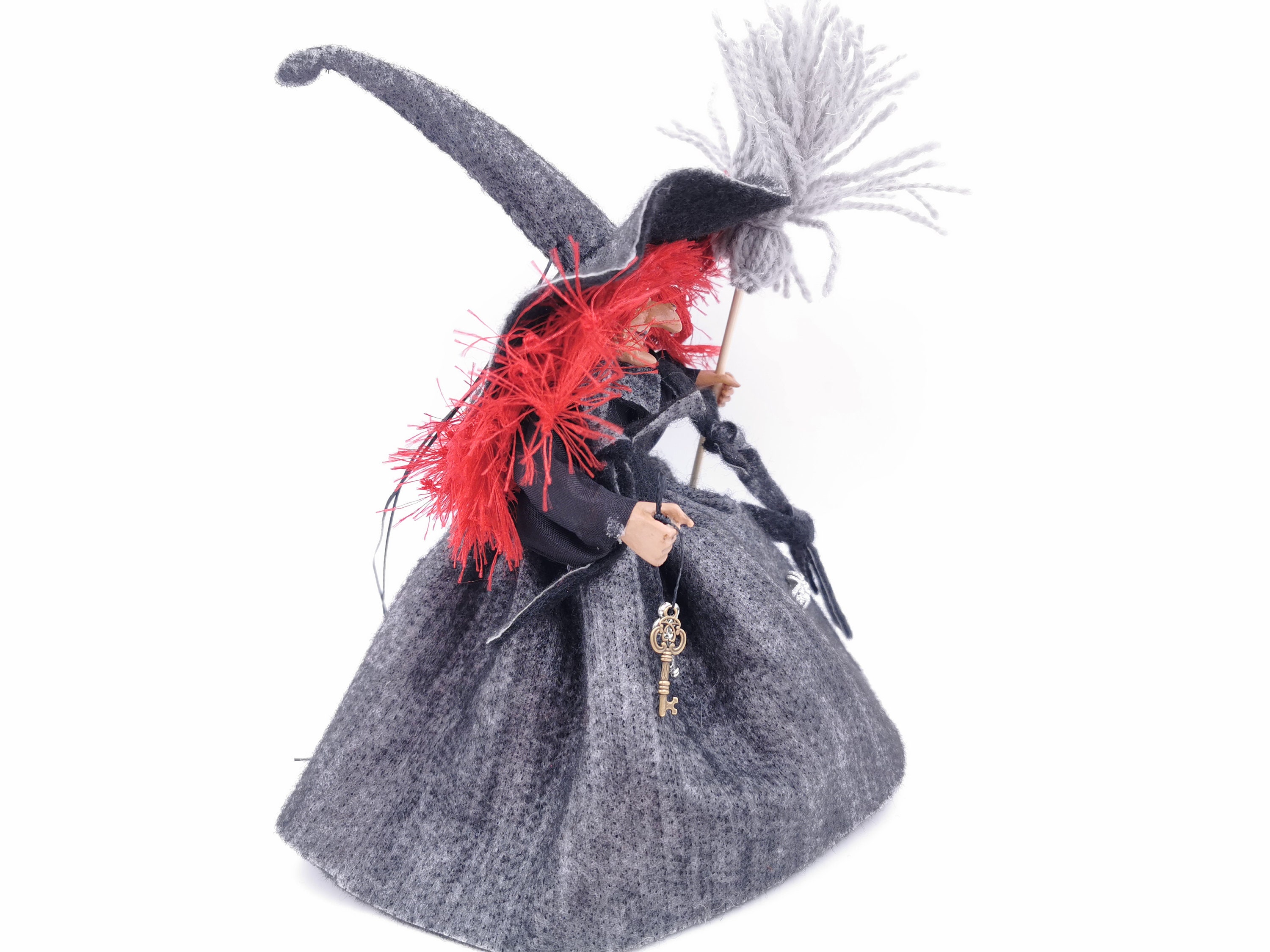 Witch of Pendle With Broom Keys, Life Circle Kitchen Witch Doll, Hedge ...