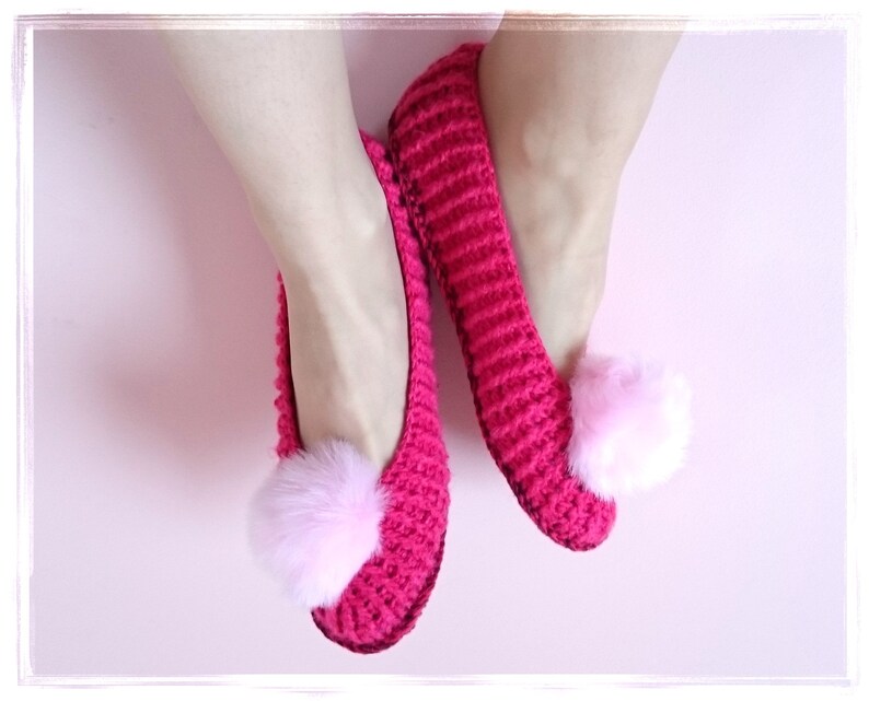 Cozy Slippers Pom Pom Slippers Chunky Slippers Women | Etsy
