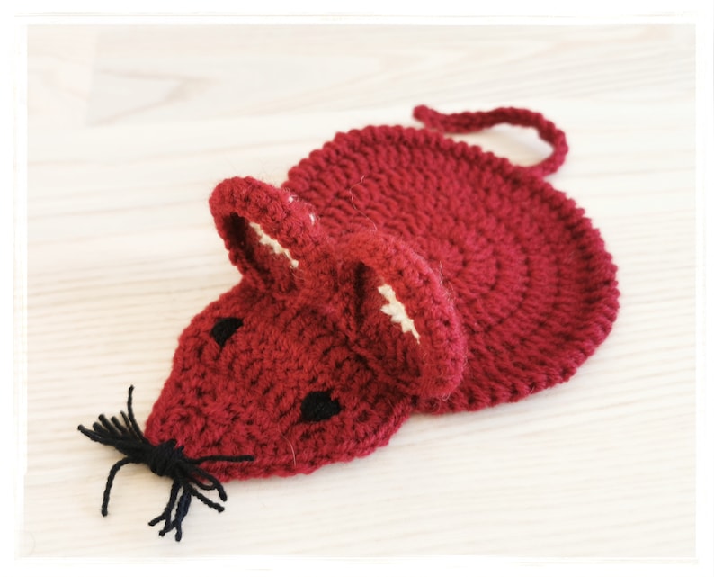 Mouse Coaster Cup Holder Coasters Crochet Rat Napkin Pink Mice - Etsy