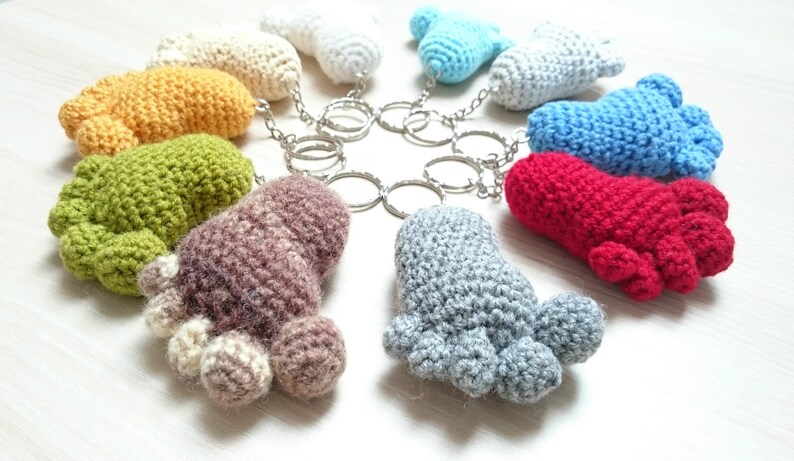 Foot Keychain Hand Knit Little Foot Keyring Funny Foot Key - Etsy