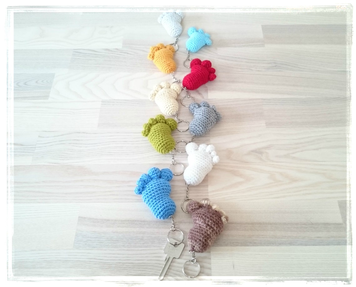 Foot Keychain Hand knit little foot Keyring Funny foot Key | Etsy
