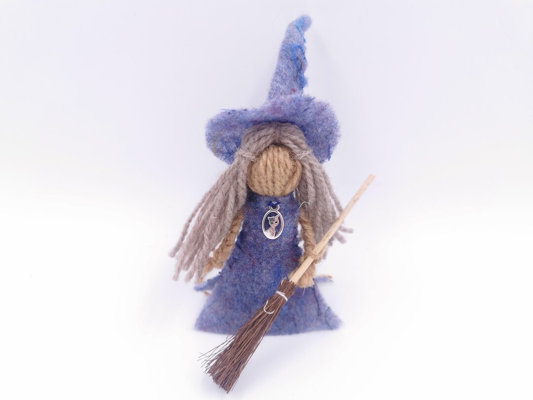Felt Kitchen Witch Doll, Woolen Poppet Protection Talisman, Car Witch ...