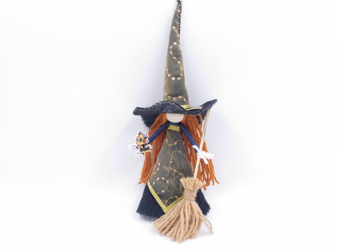 Kitchen Witch Doll Good Luck Spirit Brown Fairy Figurine Magic Ornament ...