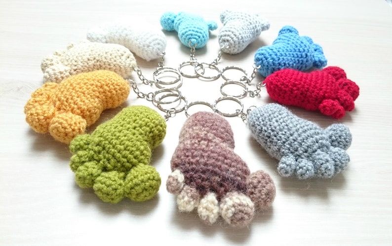 Foot Keychain Hand Knit Little Foot Keyring Funny Foot Key - Etsy