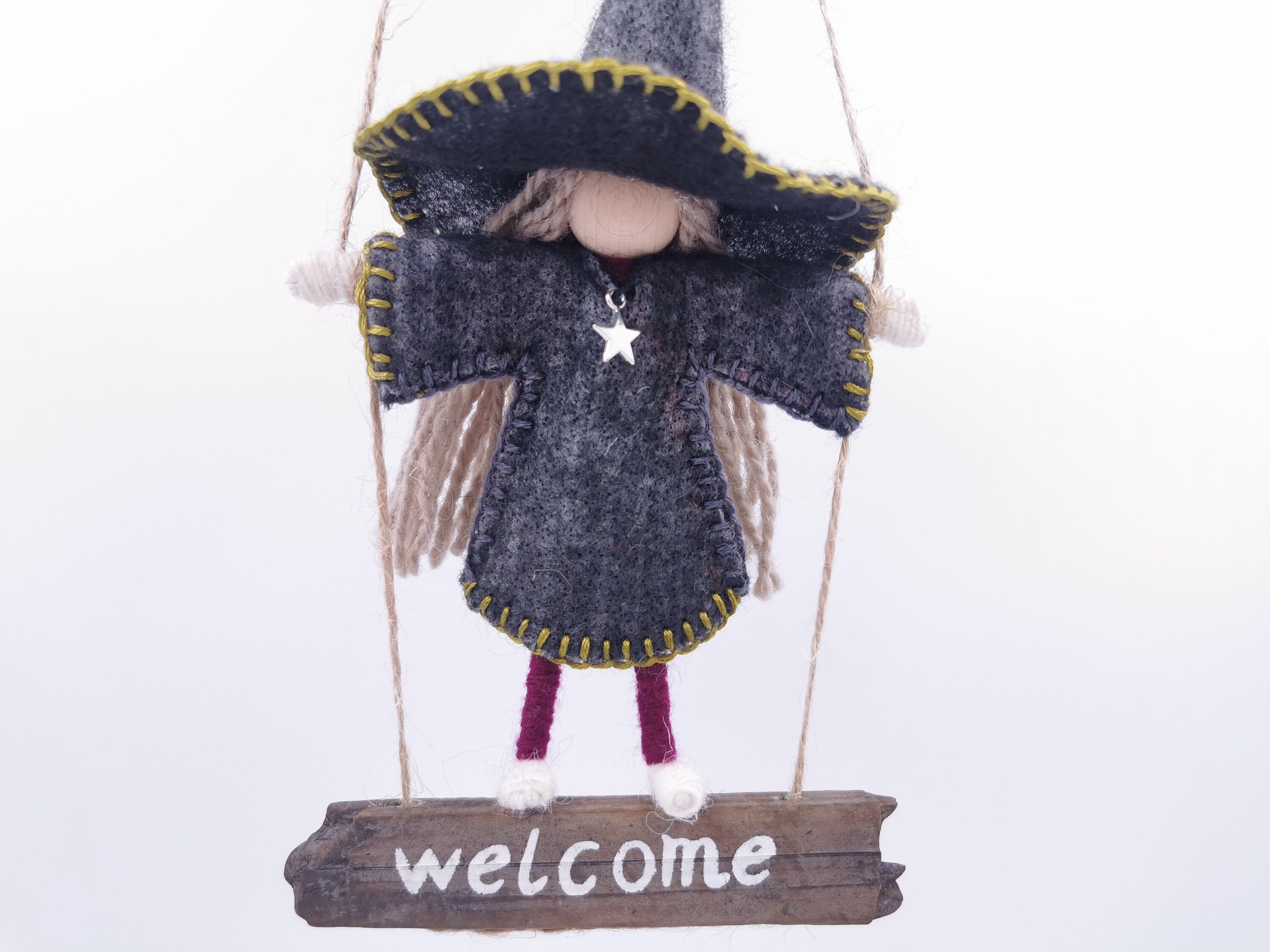 Welcome WITCH Figurine Kitchen Witch Doll Hanging Hedge - Etsy