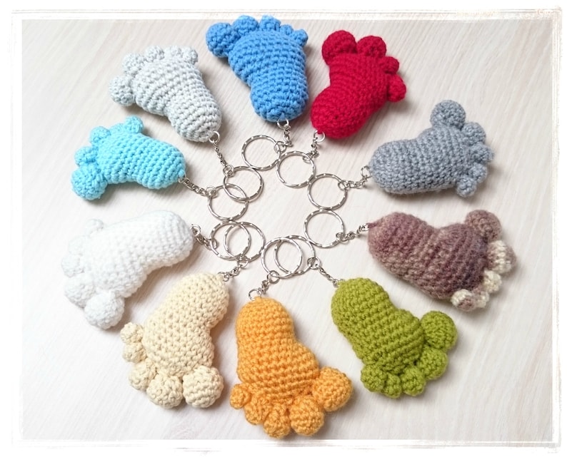 Foot Keychain Hand Knit Little Foot Keyring Funny Foot Key - Etsy