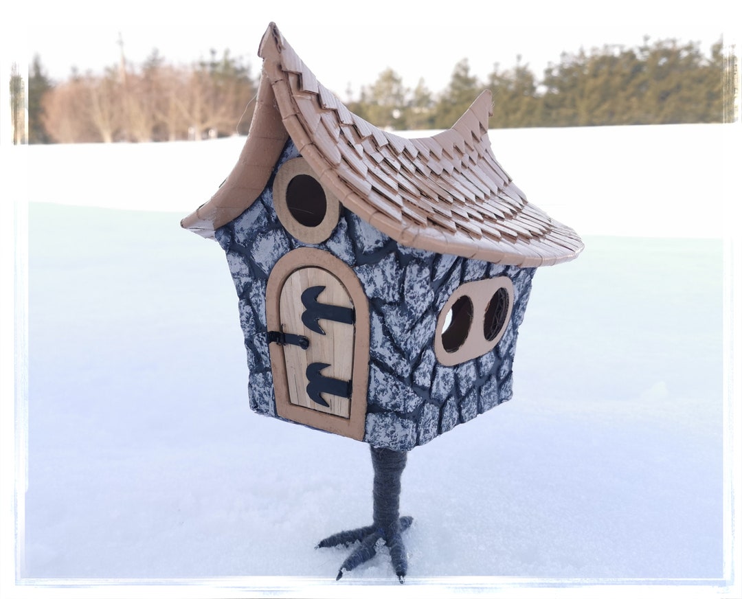Witch House Decor – Baba Yaga Hut on Chicken Leg, Cardboard Sculpture ...