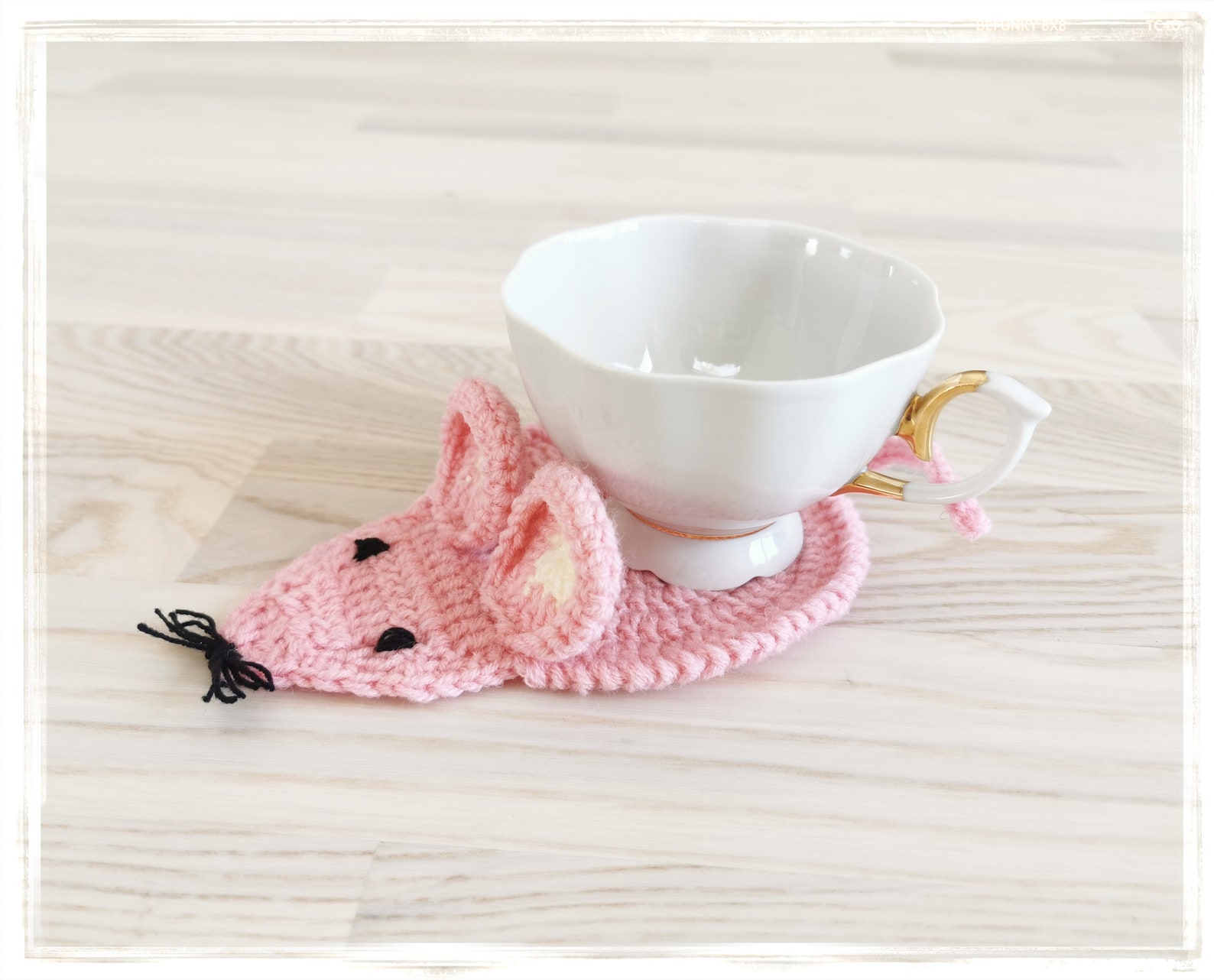 Mouse Coaster Cup Holder Coasters Crochet Rat Napkin Pink Mice - Etsy
