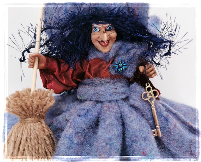 Witch Arabella Felt Kitchen Witch Kitchen Witch Doll Blue | Etsy