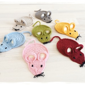 Mouse Coaster Cup Holder Coasters Crochet Rat Napkin Pink Mice Doily ...
