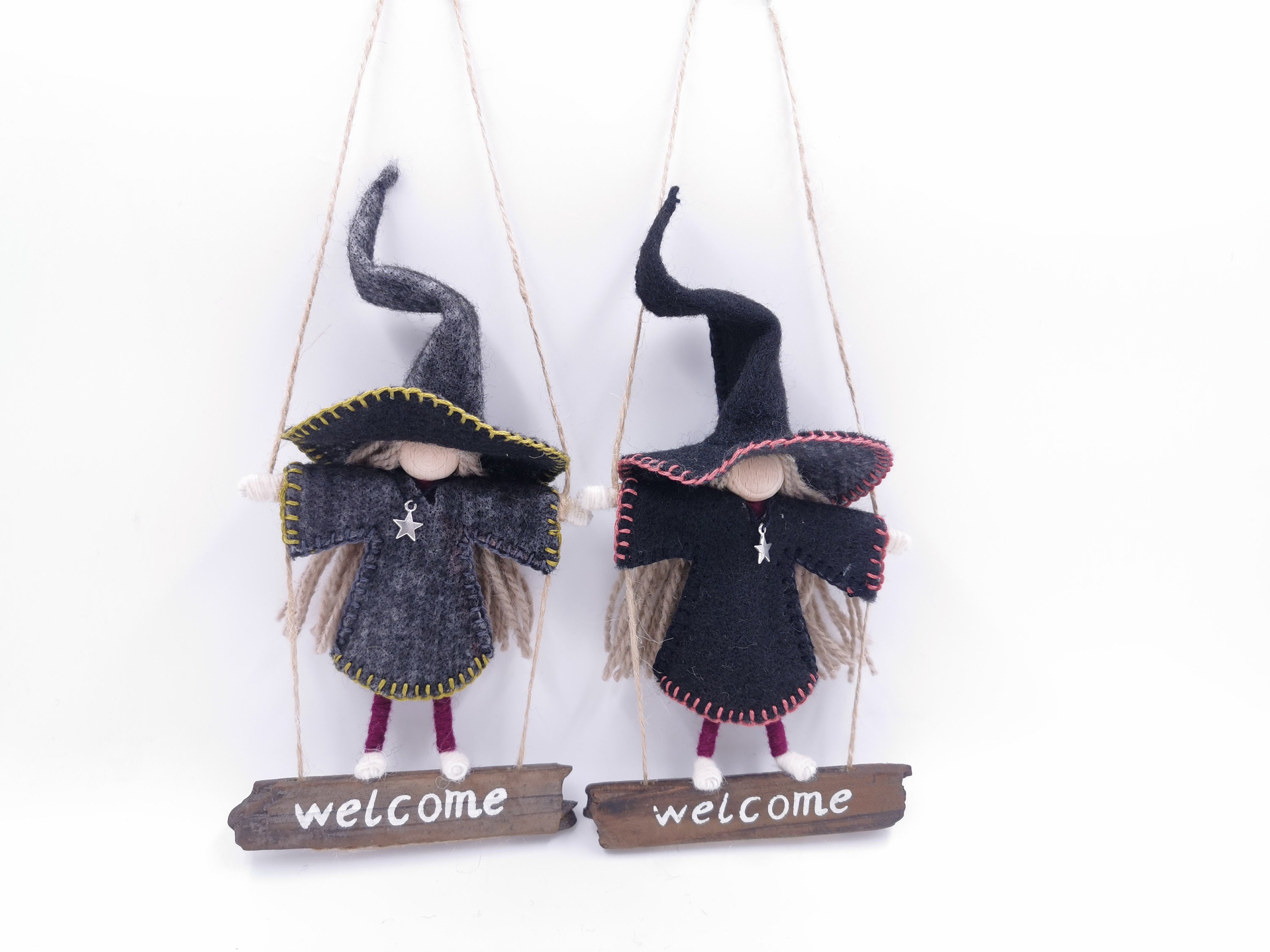 Welcome WITCH Figurine Kitchen Witch Doll Hanging Hedge - Etsy
