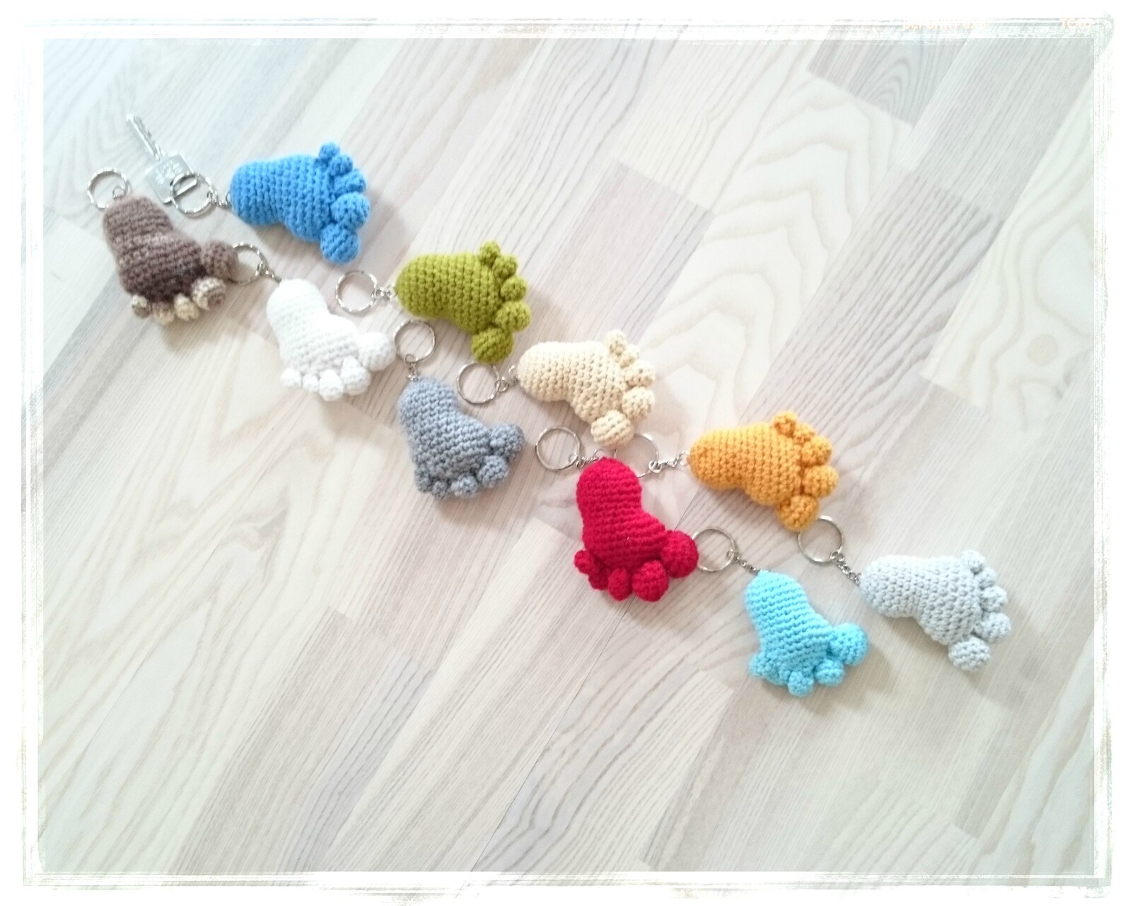 Foot Keychain Hand Knit Little Foot Keyring Funny Foot Key - Etsy