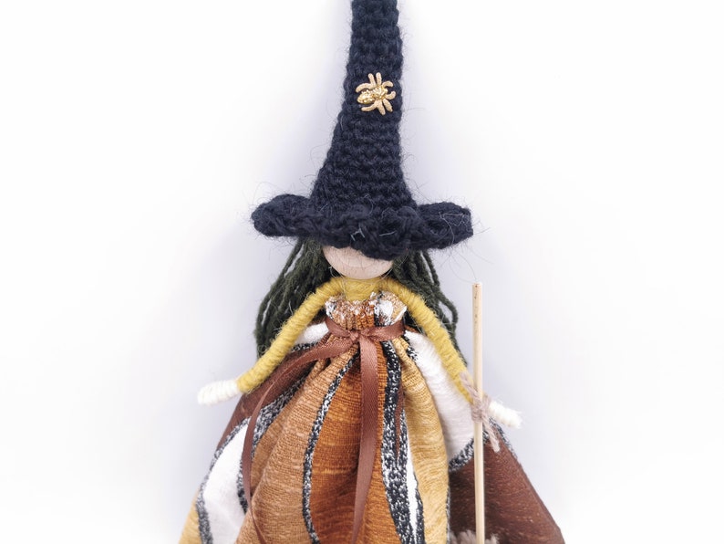 Good Luck Kitchen Witch Doll Wizard Boho Brown Fairy Figurine - Etsy