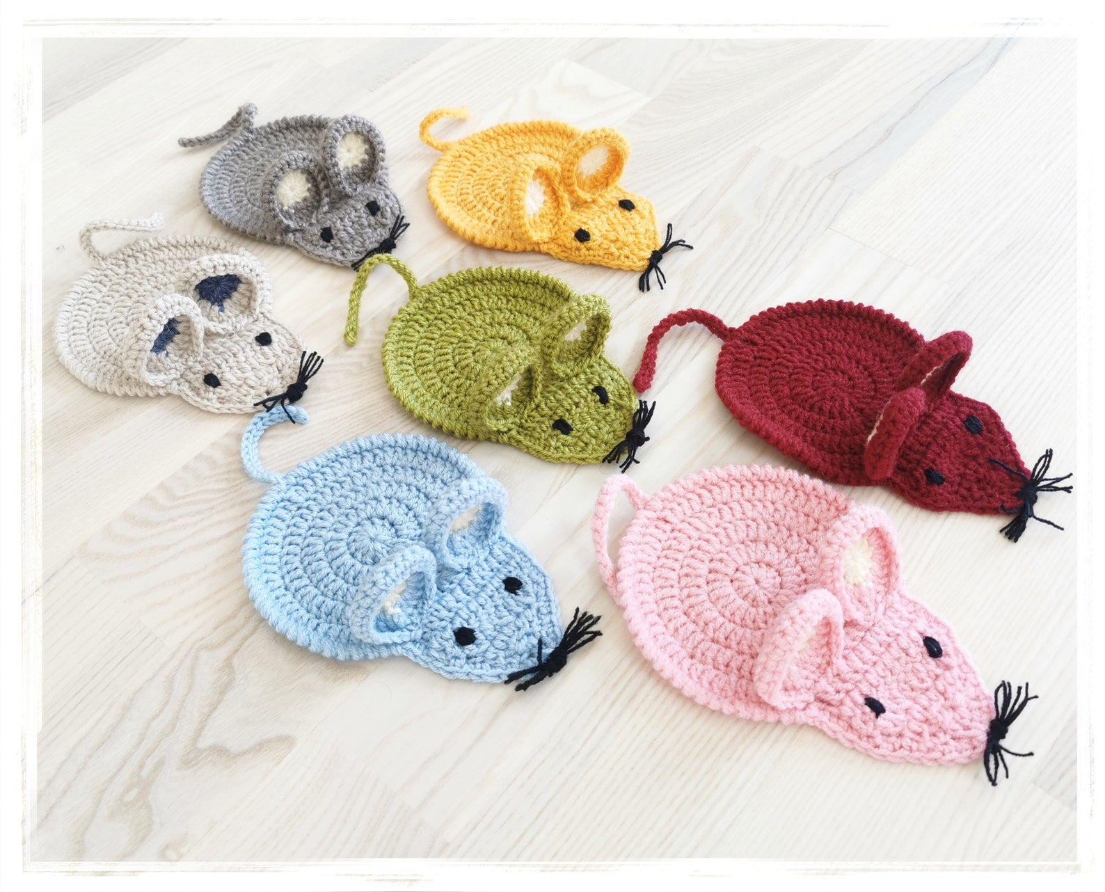 Mouse Coaster Cup Holder Coasters Crochet Rat Napkin Pink Mice - Etsy