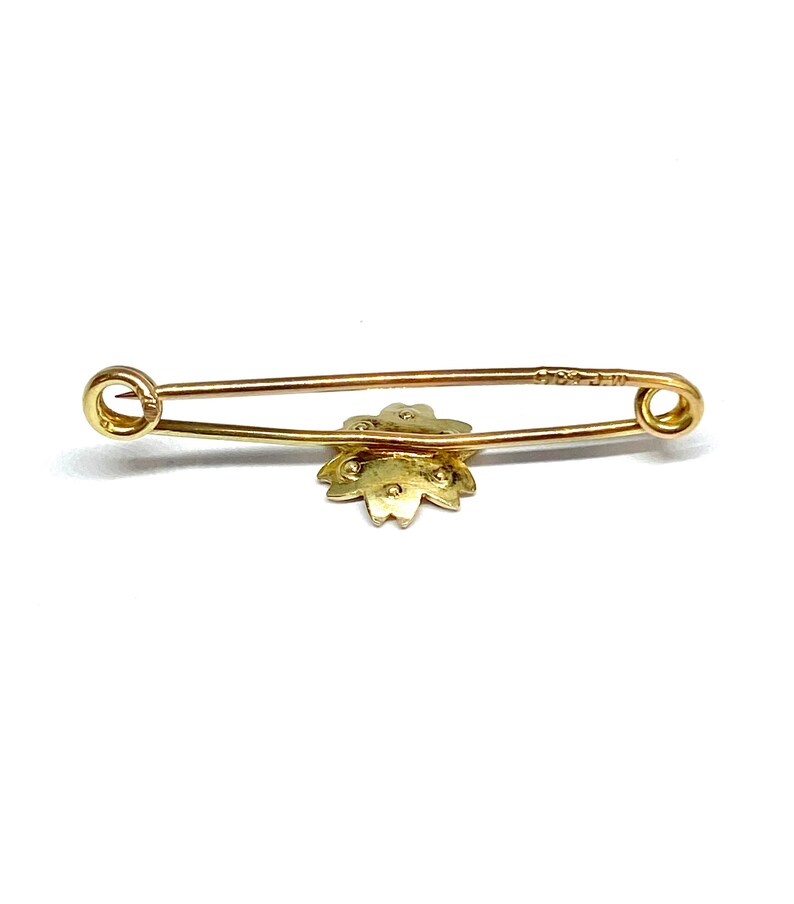 ANTIQUE GOLD BROOCH Seed Pearl Flower Pin Hallmarked 9ct Gold Victorian ...