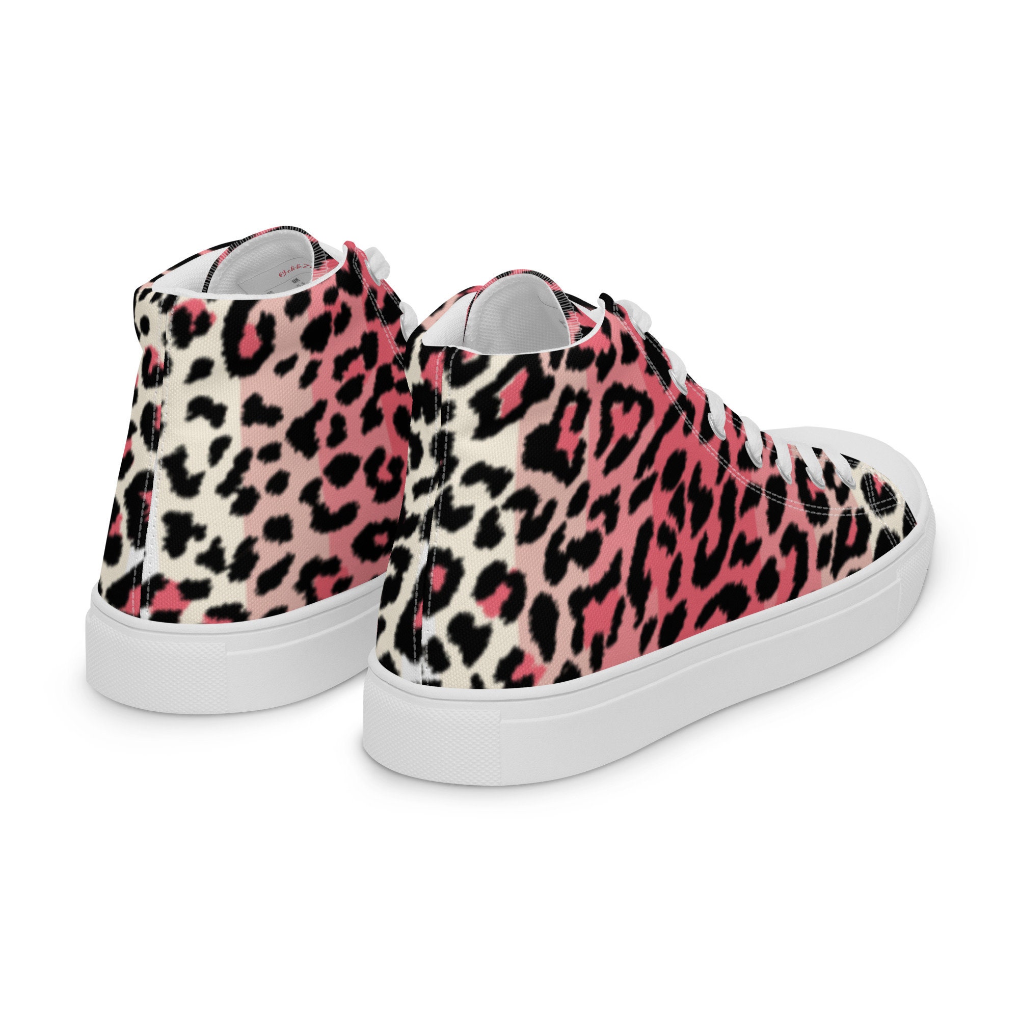 Pink Leopard Women’s High Top Canvas Shoes - Etsy
