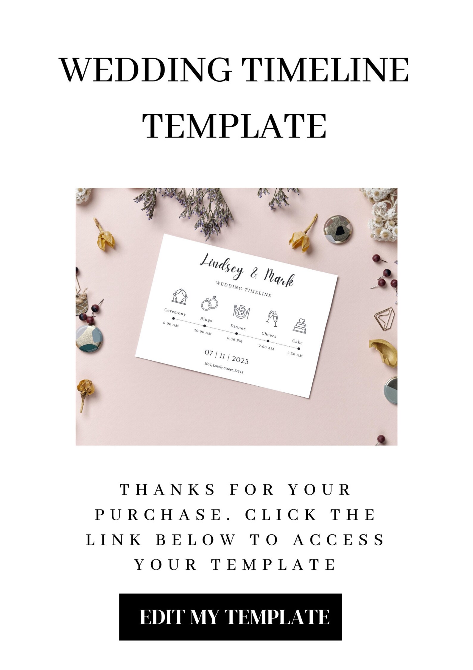 Wedding Timeline Template Printable Timeline Template - Etsy