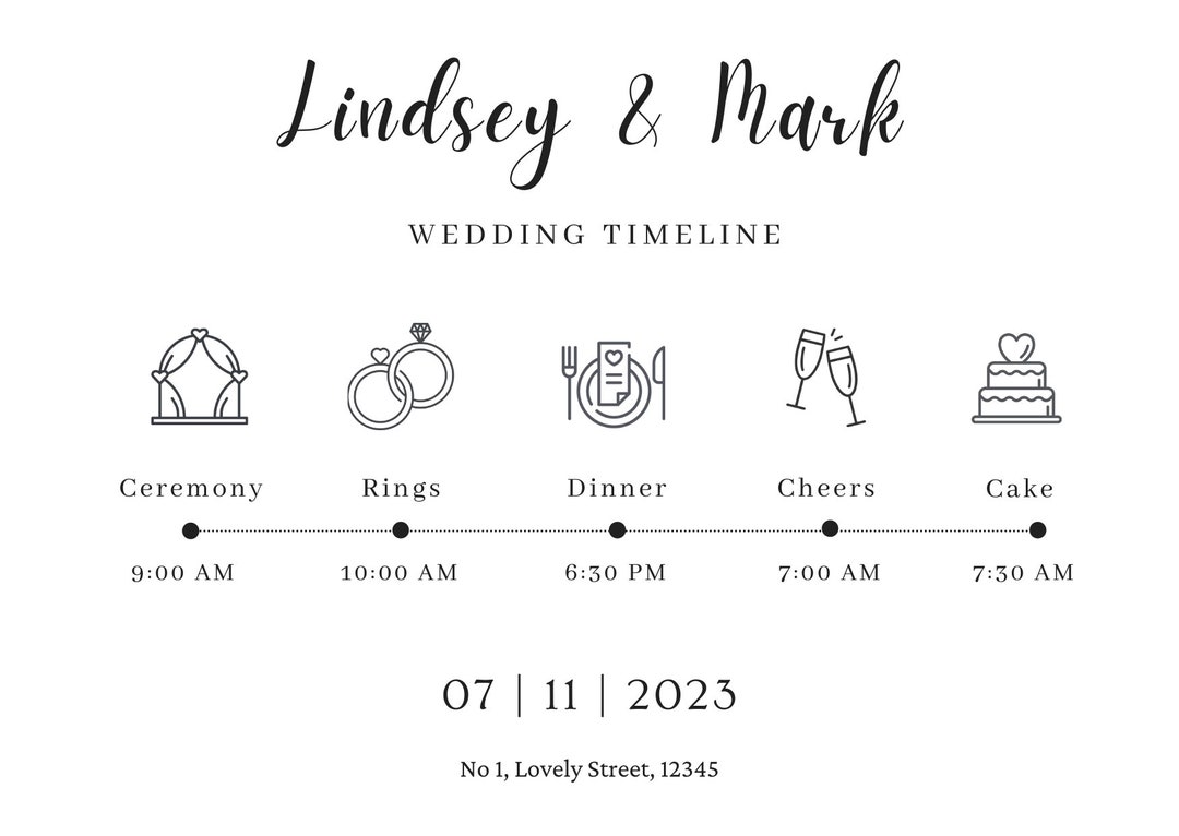 Wedding Timeline Template Printable Timeline Template - Etsy