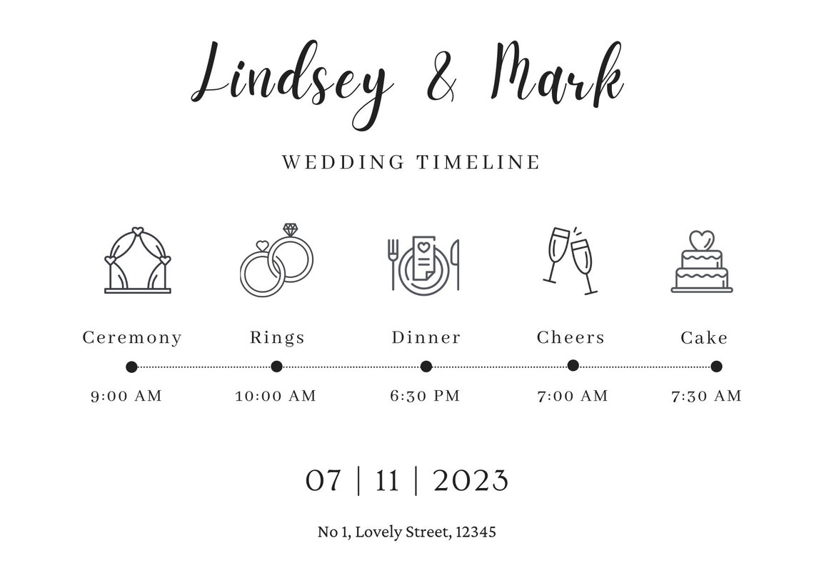 Wedding Timeline Template Printable Timeline Template - Etsy