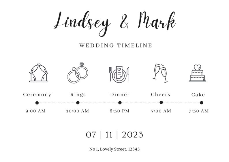 Wedding Timeline Template Printable Timeline Template - Etsy