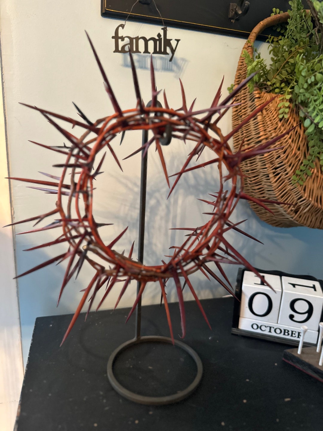 MUSEUM Quality Crown of Thorns Easter Decor Jesus Crucifixion Life Sz 9 ...