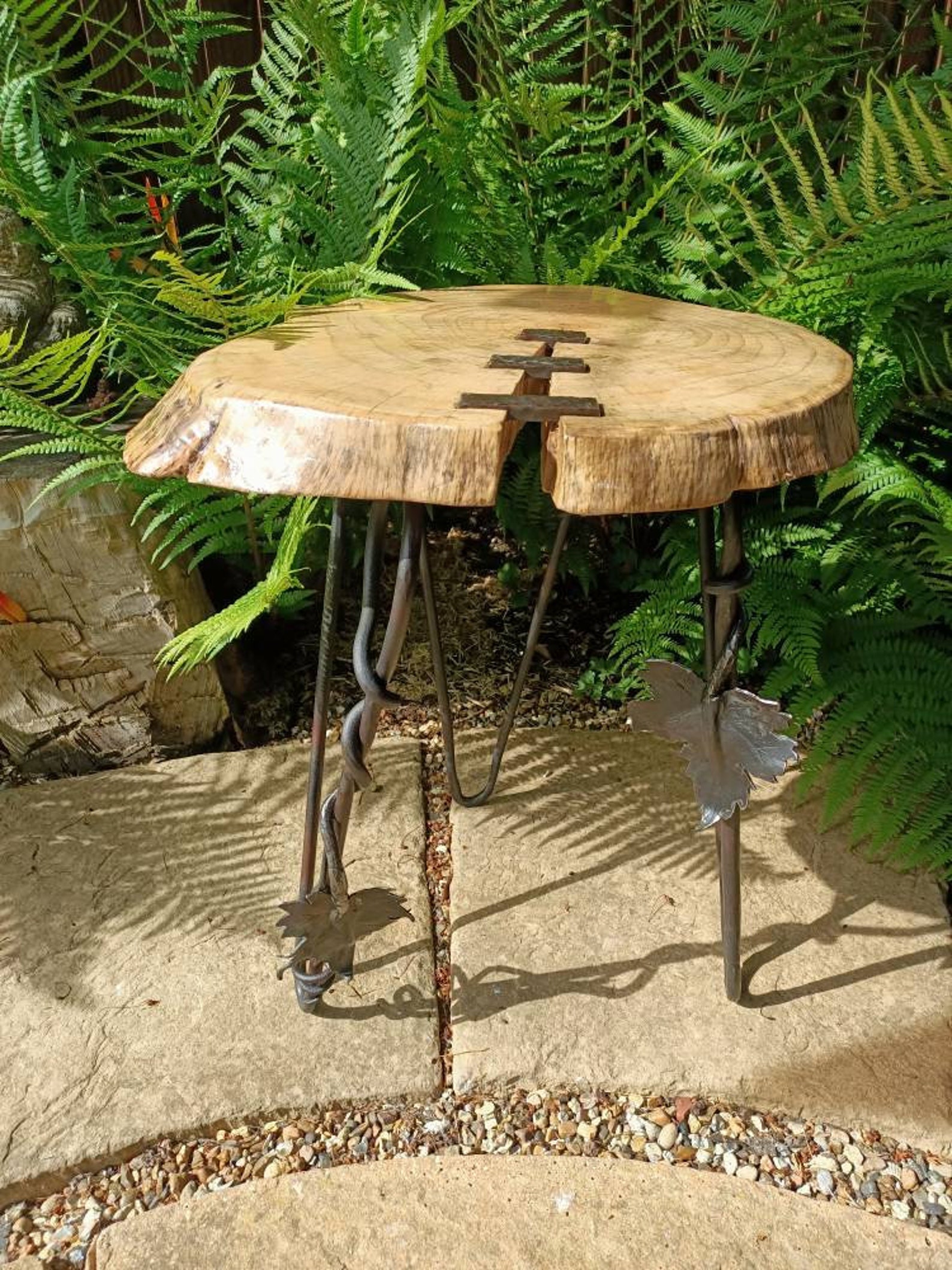 Hand Forged Decorative Metal and Wood Table. - Etsy
