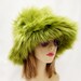 Moss Green Faux Fur Bucket Hat / Floppy Hat / Festival Hat / - Etsy