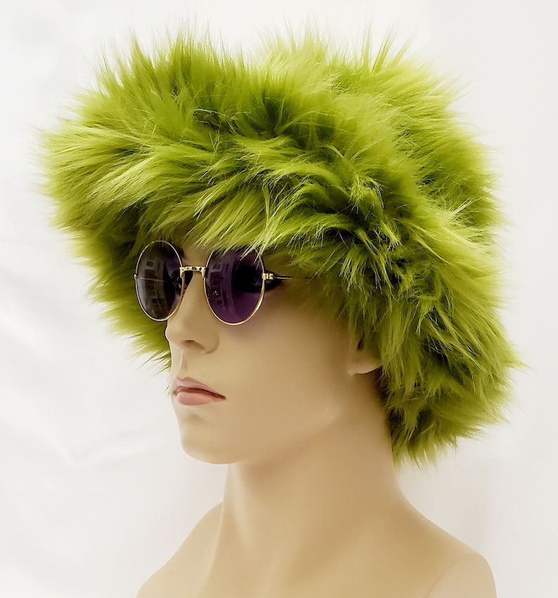 Moss Green Faux Fur Bucket Hat / Floppy Hat / Festival Hat / - Etsy