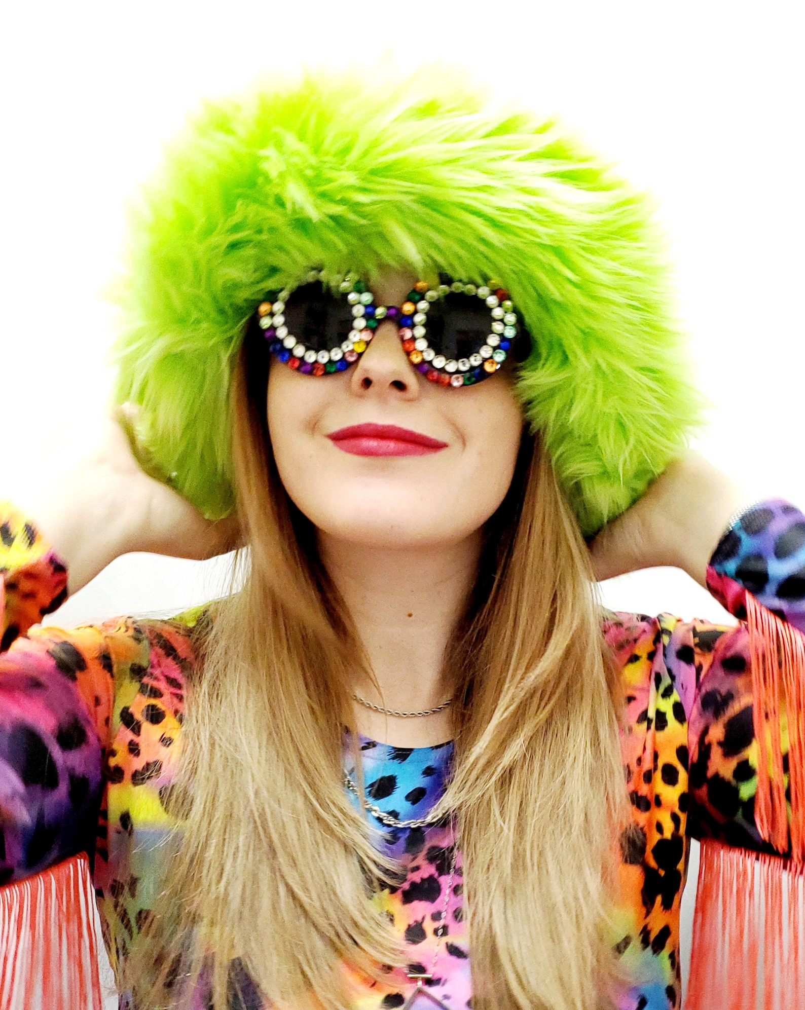 Lime Green Faux Fur Bucket Hat / Floppy Hat / Festival Hat / Fuzzy Fur ...