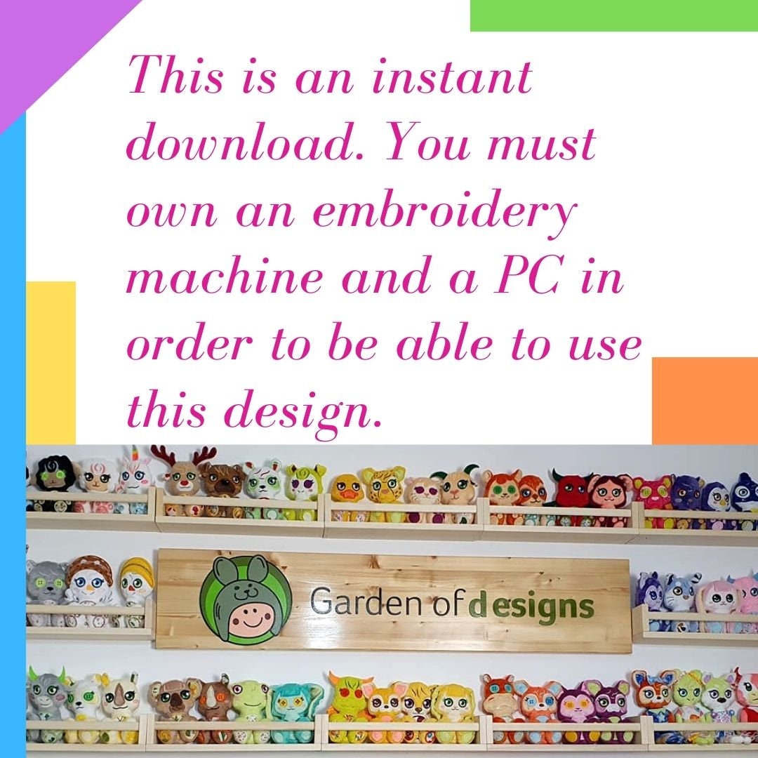 Doll Making Home & Hobby fox snuggle Plushie Machine Embroidery ...