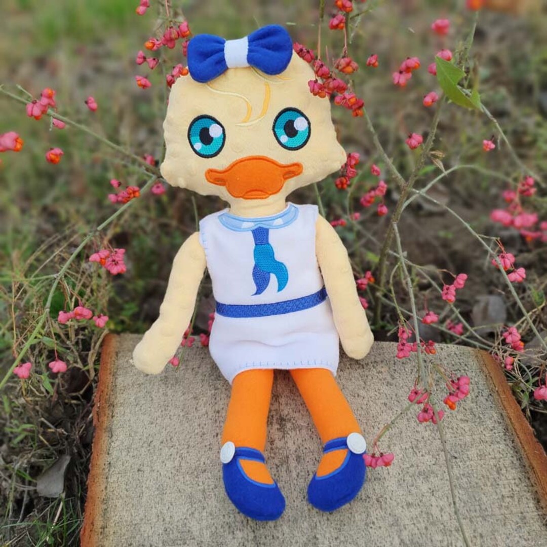 Make Cute Duck Girl Doll 4 SIZES, Stuffie, Plushie Machine Embroidery ...