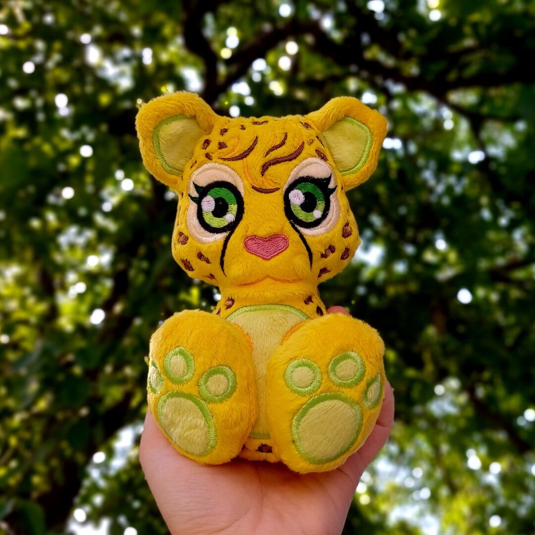 3 en 1 Cheetah reinian stuffie 4 TAILLES, Plushie Machine Broderie ...