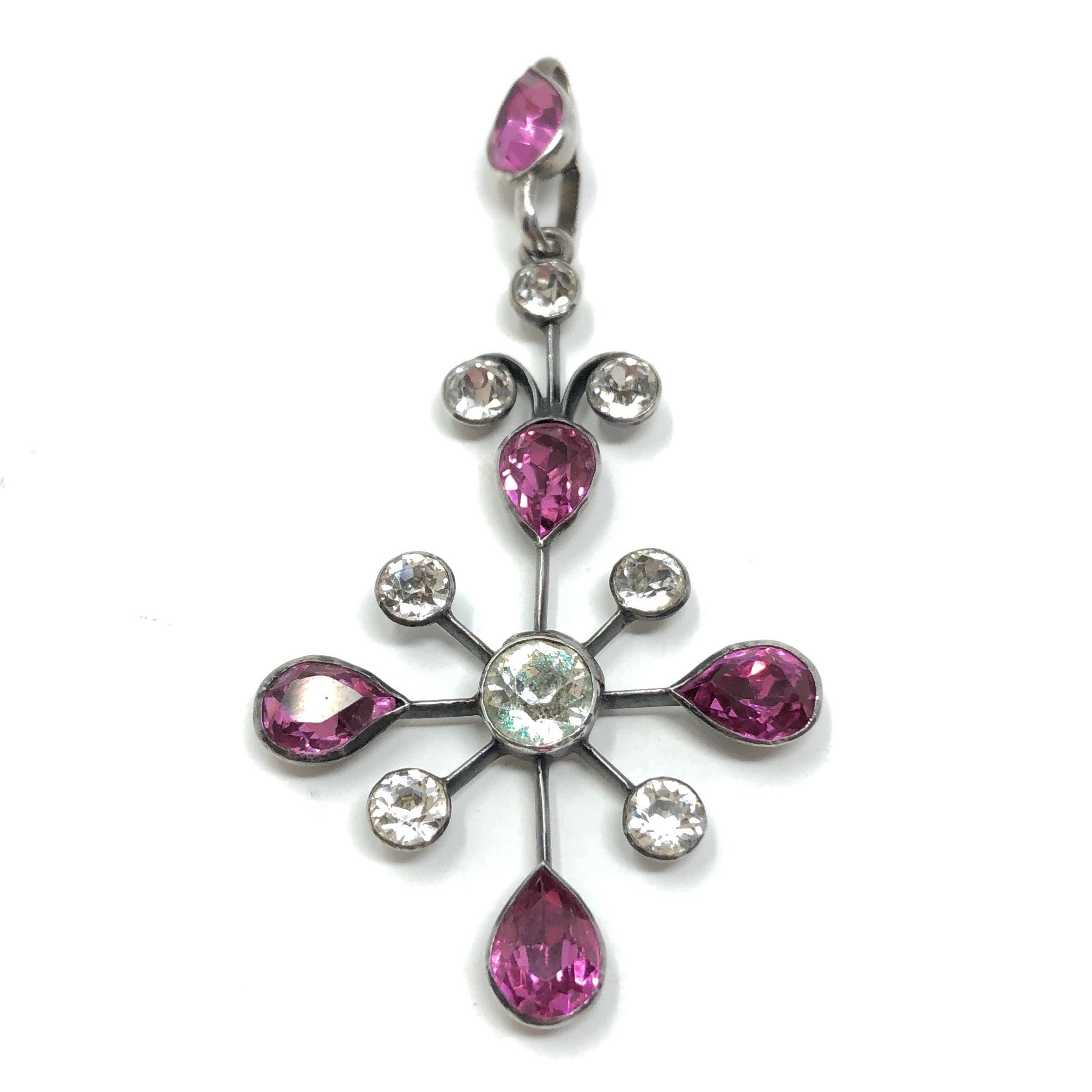 Antique Pink Paste Star Pendant - Etsy